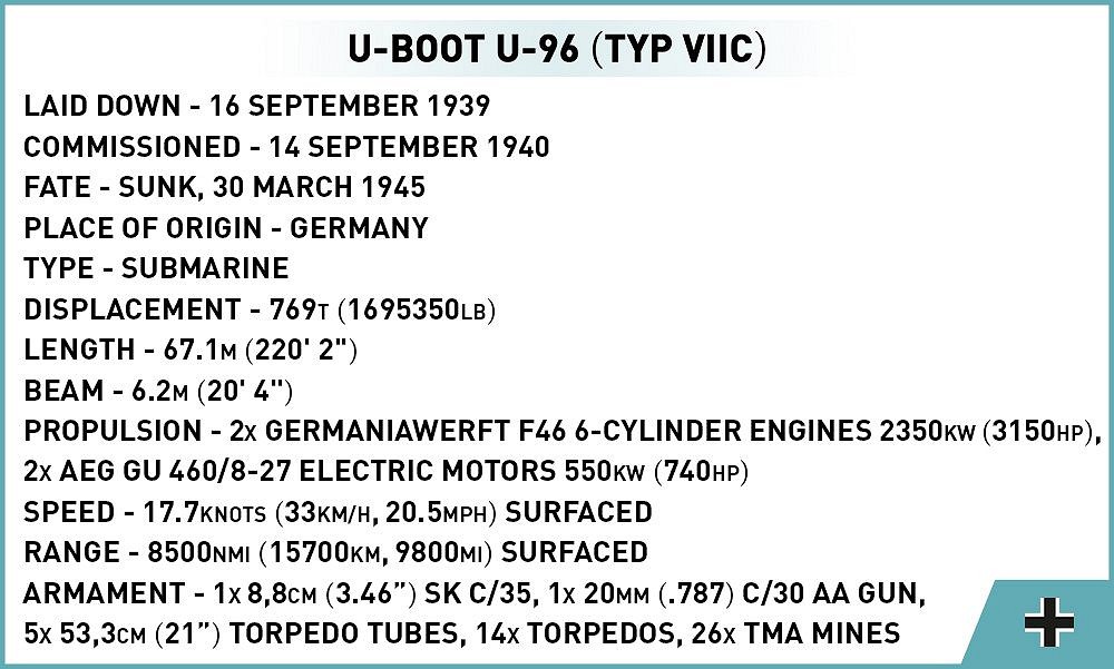 U-Boot U-96 Typ VIIC - Limited Edition (COBI-4845) \ Limited Edition \ Cobi.eu